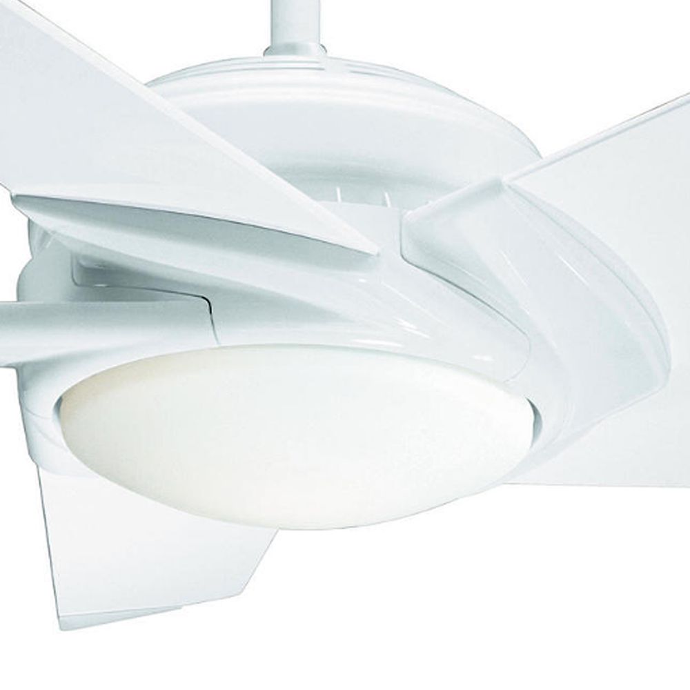 Casablanca 54 Inch Snow White Ceiling Fan with White Glass Light Kit ...