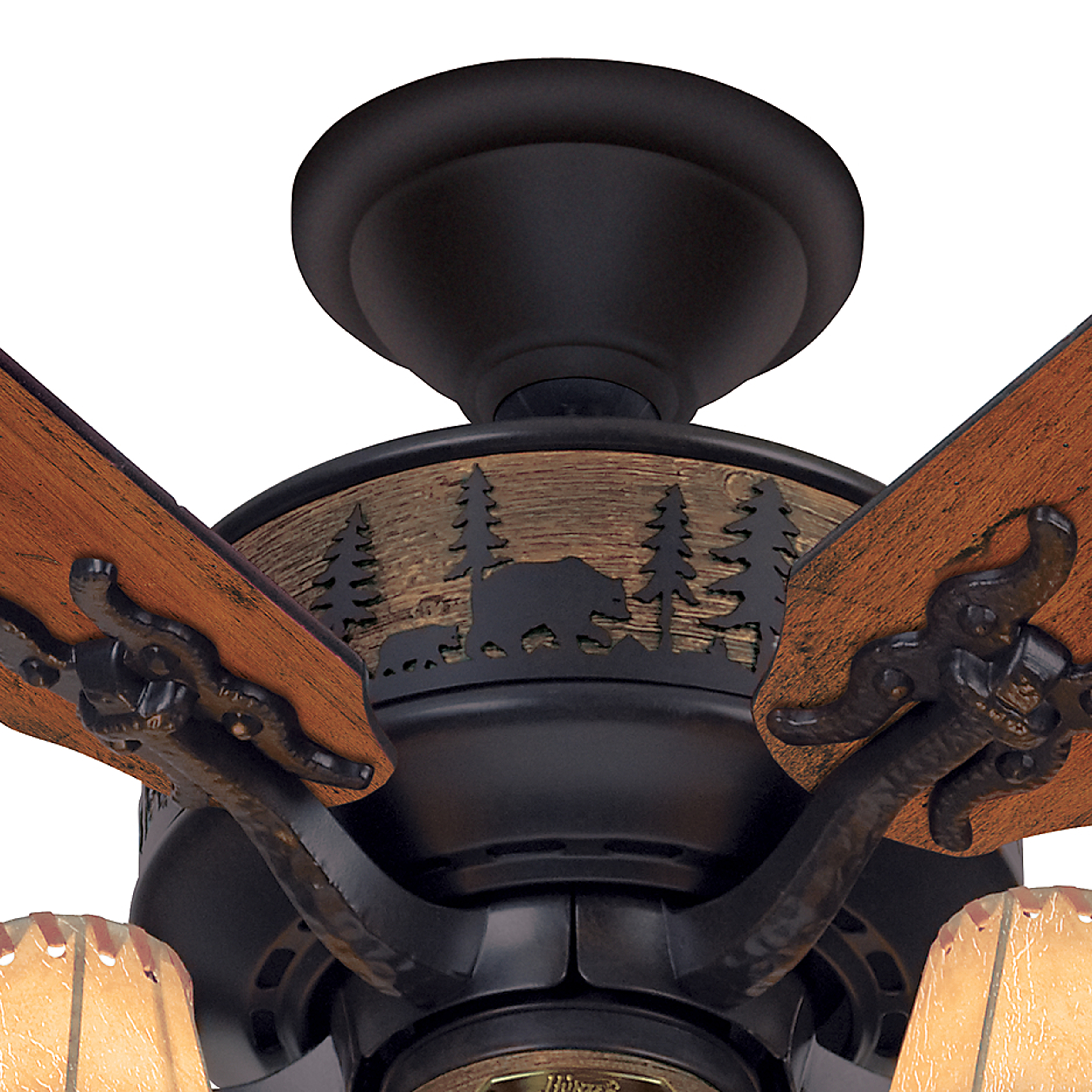 Hunter Rustic Lodge Blades 60 Inch Noble Bronze LED Ceiling Fan By